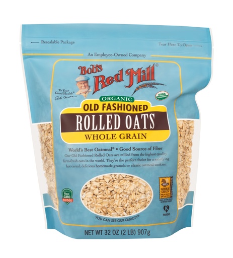 Organic Regular Rolled Oats- front 32 oz